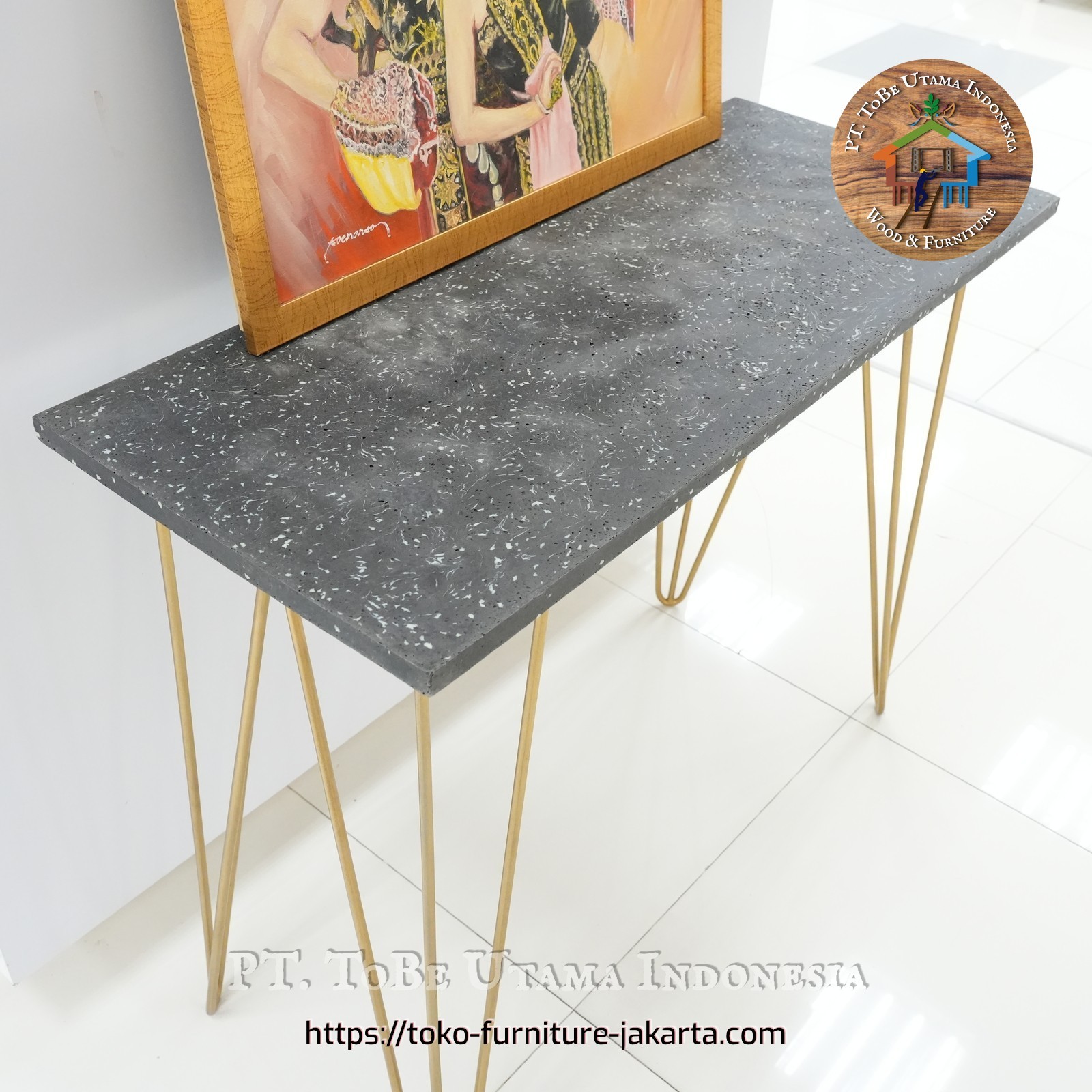 Luxury Console Table from Solid Surface Marble Style