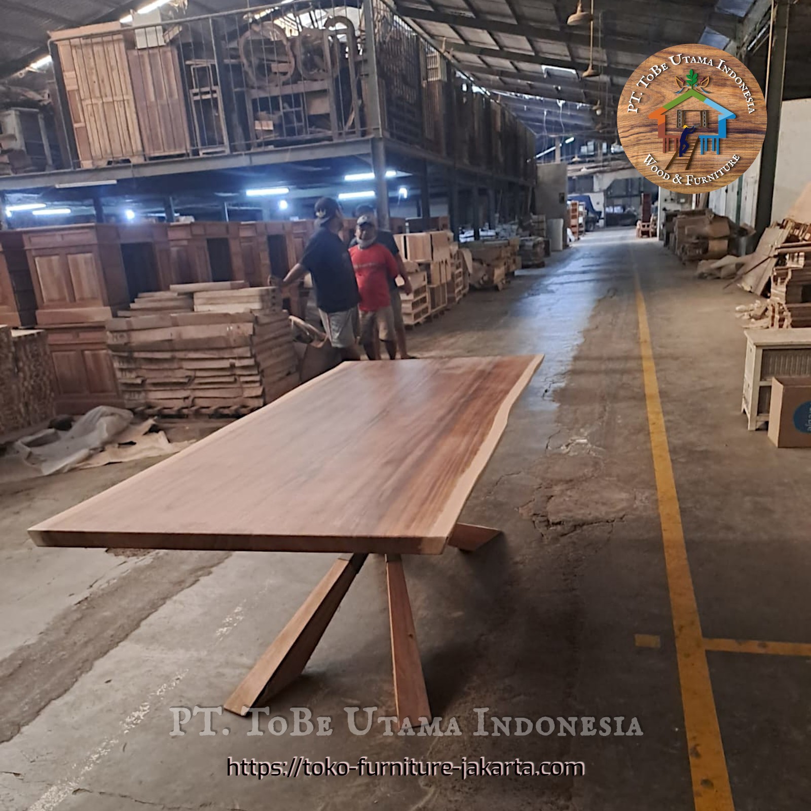 Trembesi Wooden Table, Modern Dining Table for 6-8-10 People