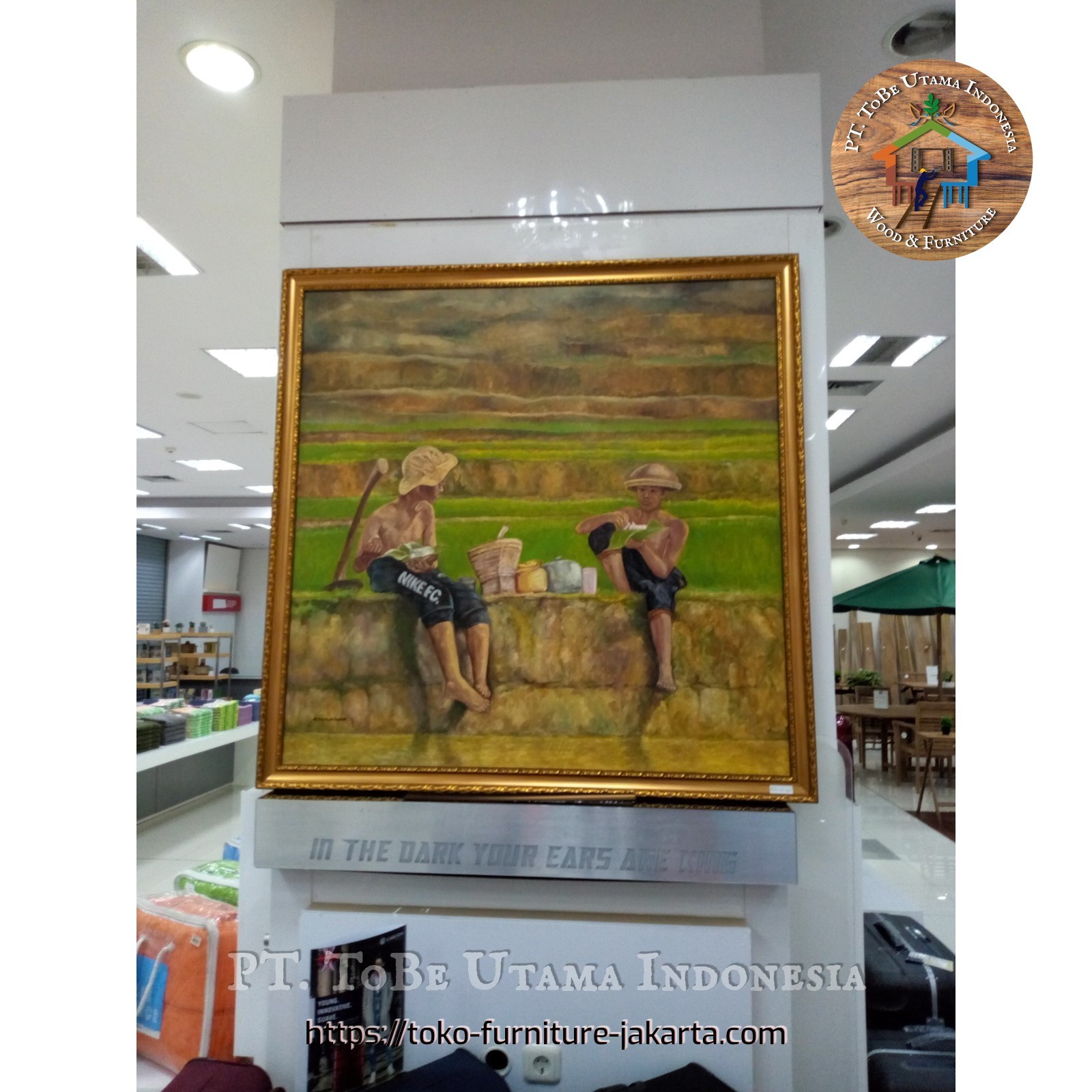 Oil Painting Depicting Farmers' Life in the Rice Fields