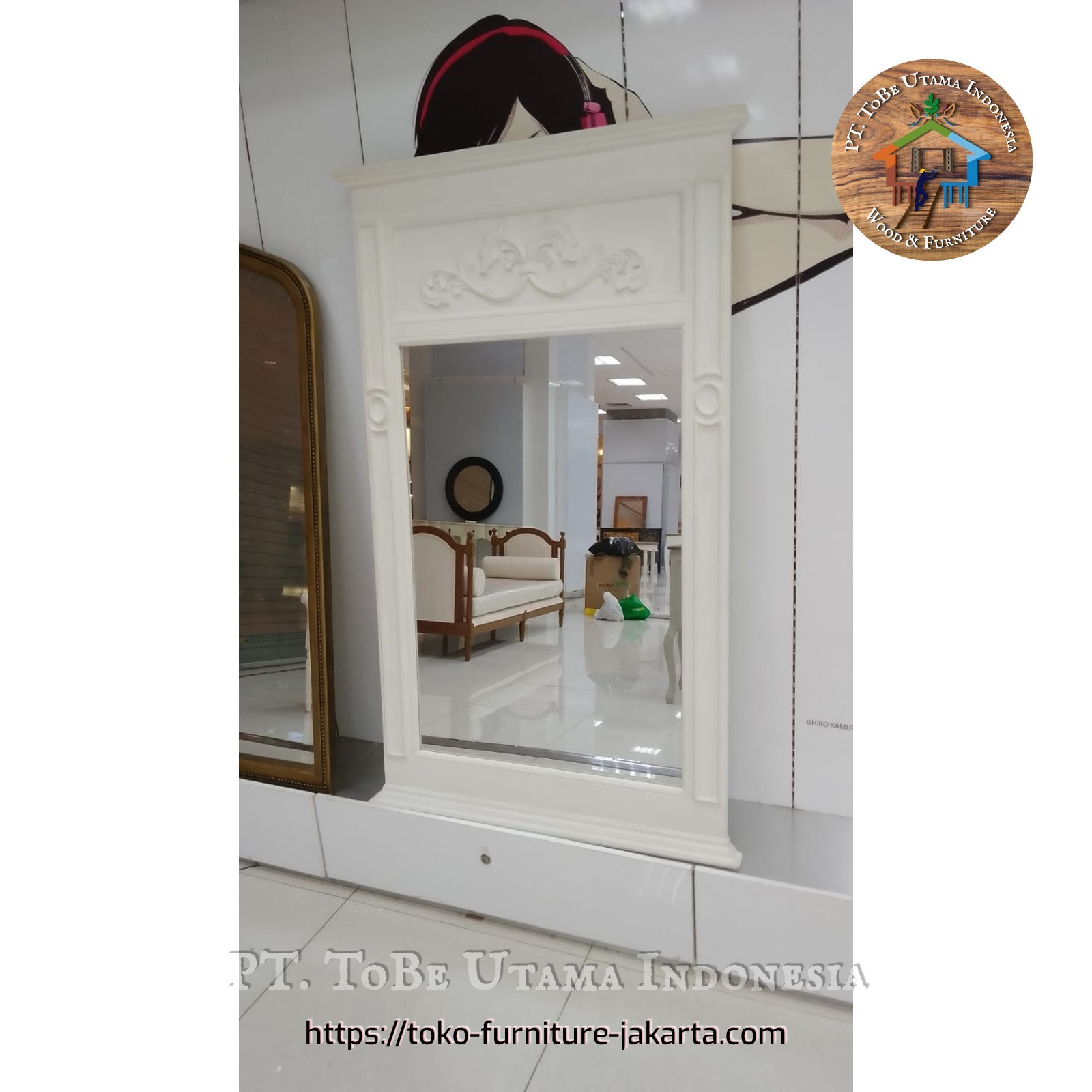 Cleopatra White Classic Mirror Glass Makes the Room Elegant!