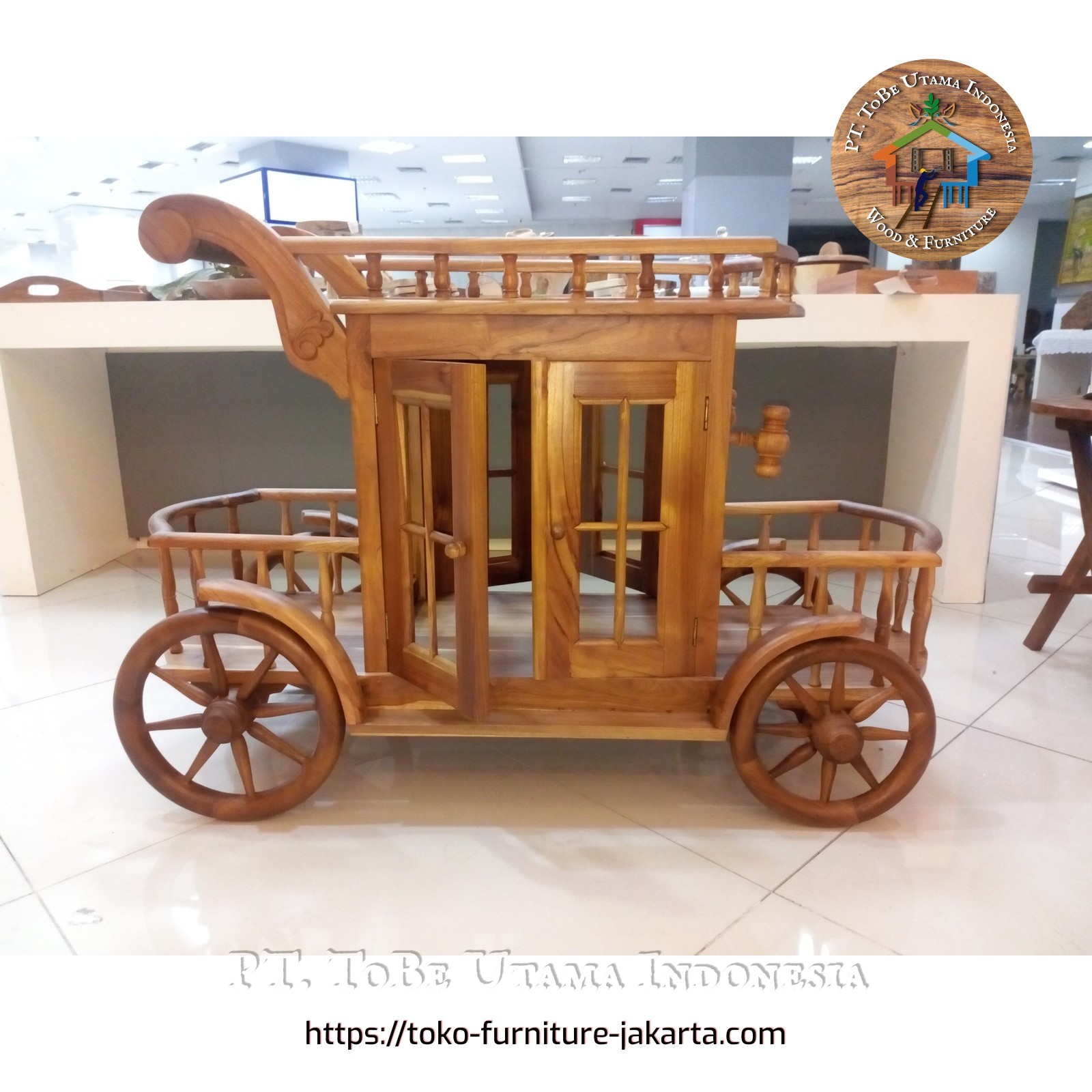 Vintage Kitchen Trolley Made from Teak Wood